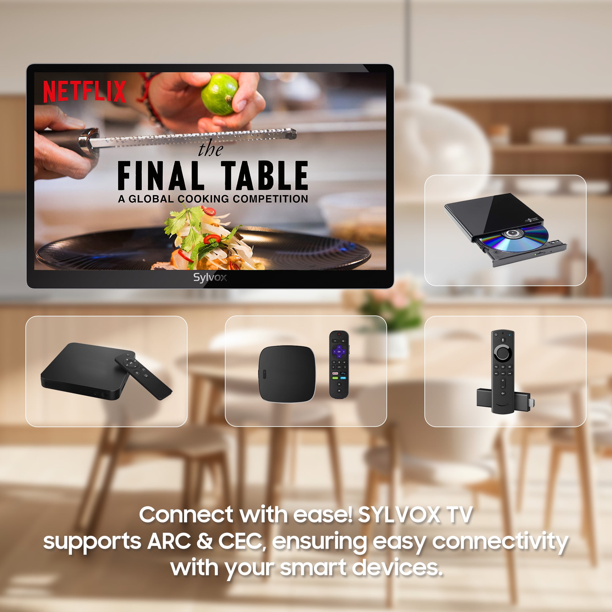 Sylvox 15.6 inch Kitchen TV, 1080P Full HD Under Cabinet TV Sylvox 15.6 inch Kitchen TV, 1080P Full HD Under Cabinet TV