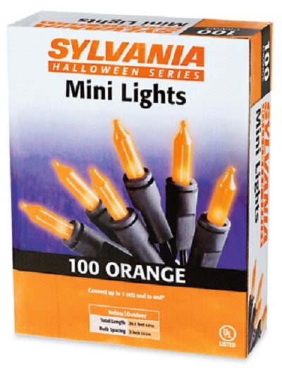 Sylvania V34700-88 100 Light Count Orange Mini Light Halloween Set ...