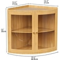Bamboo Corner Bread Box with Acrylic Transparent Door Large Capacity ...