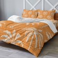 4 Piece Duvet Cover Set Twin, Orange Palm Tree Summer Beach Soft ...