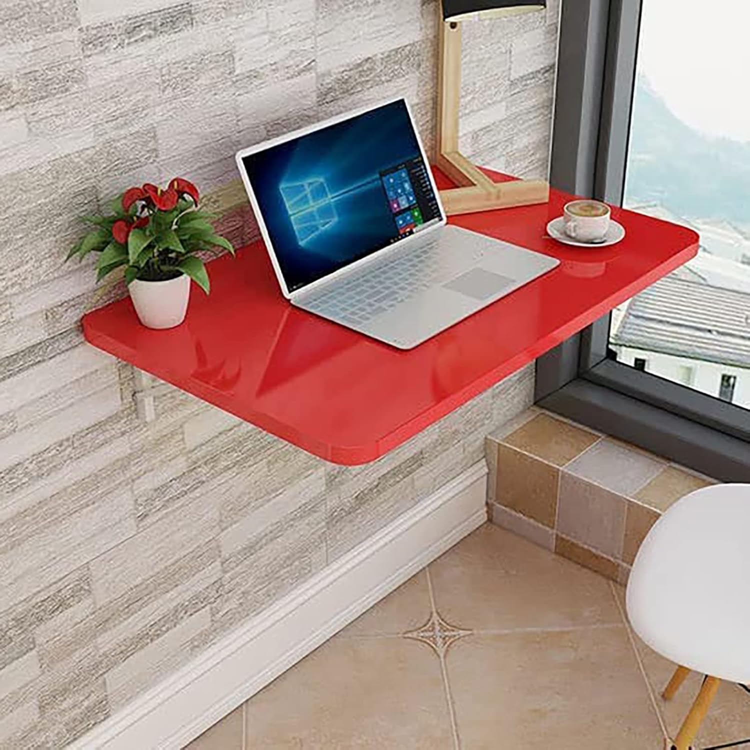 Wall-Mounted Folding Desk, Space-Saving Drop-Leaf Table for Home Office ...