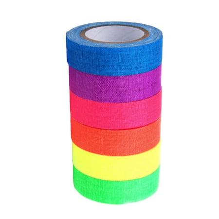 Goriertaly 6 Rolls Neon Tapes Indoor Interesting Solid color Glowing ...