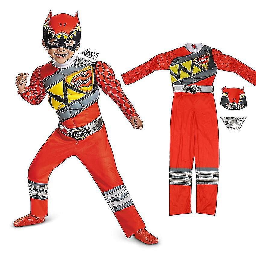 Dinosaur Team Red Power Dino Charge Ranger Superhero Muscle Jumpsuits ...