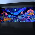 Blacklight Mushroom Flower Black Light Aquarium Background, UV Fish Tank Background Moonlight ...