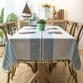 Enova Home High Quality Tablecloth with Tassels, Thick Rectangle Cotton ...