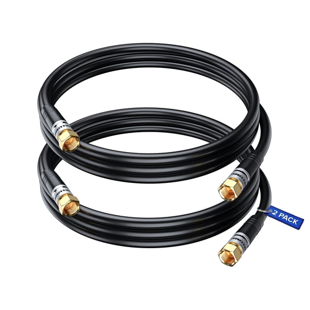 Coaxial Cable RG6 3 ft, F-Type Connector CL3 Triple Shielded Coax Cable ...