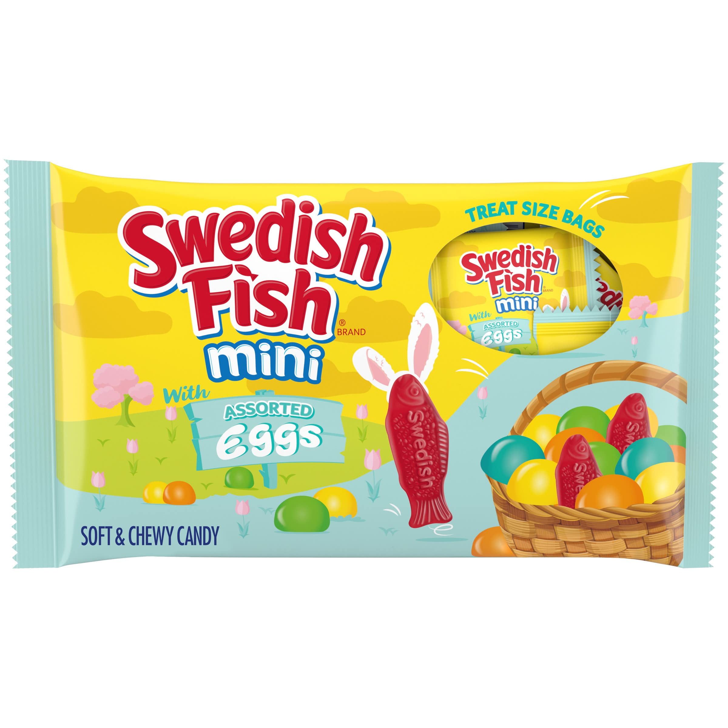 SWEDISH FISH Mini with Assorted Eggs Soft & Chewy Easter Candy, 18 ...