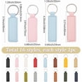 16Pcs 16 Styles PU Leather Keychain with Alloy Rings Mixed Color 95 ...