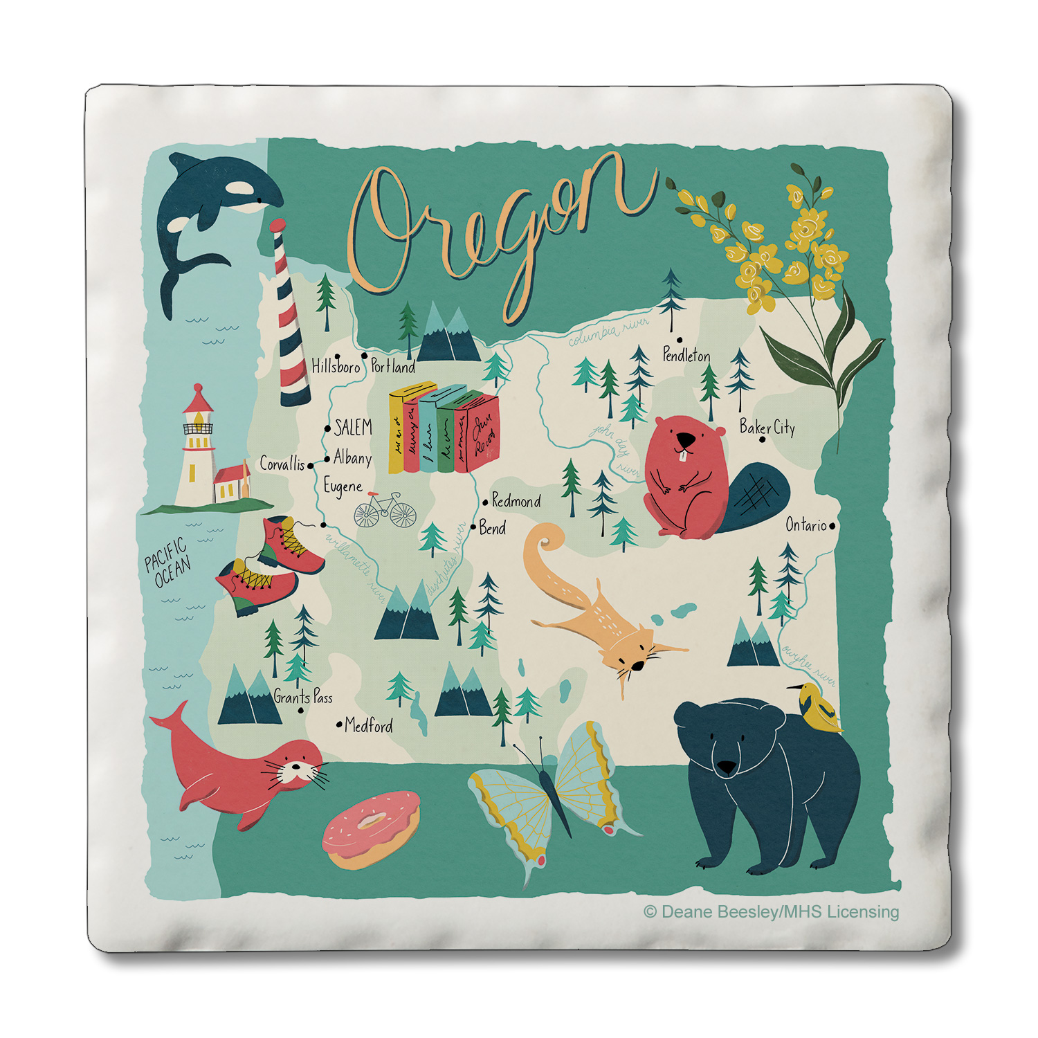 Thirstystone "Oregon" 4-Pack Tumbled Tile Coasters - Walmart.com