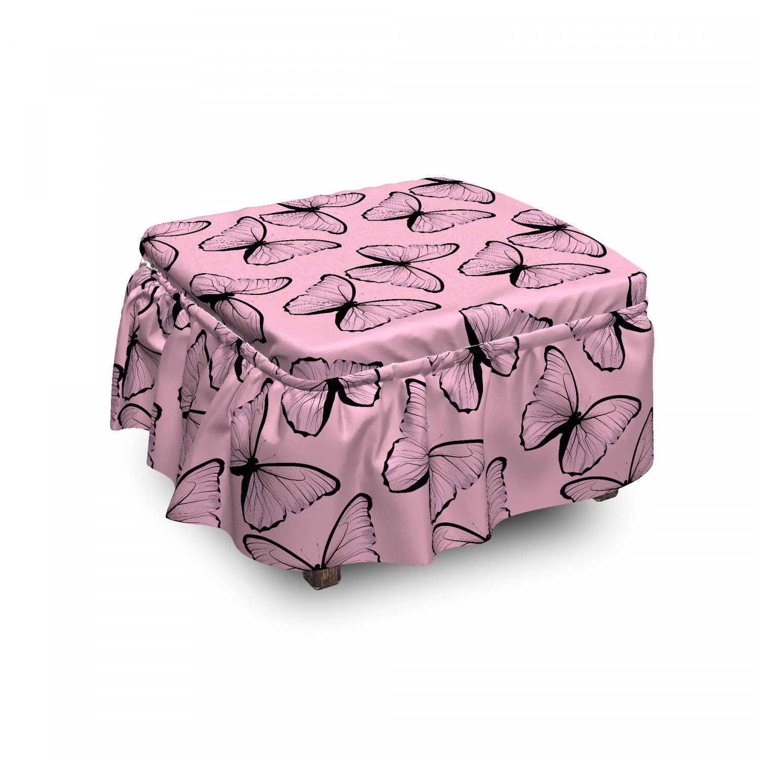 Butterfly Ottoman Cover, Gracious Spring Animal, 2 Piece Slipcover Set ...