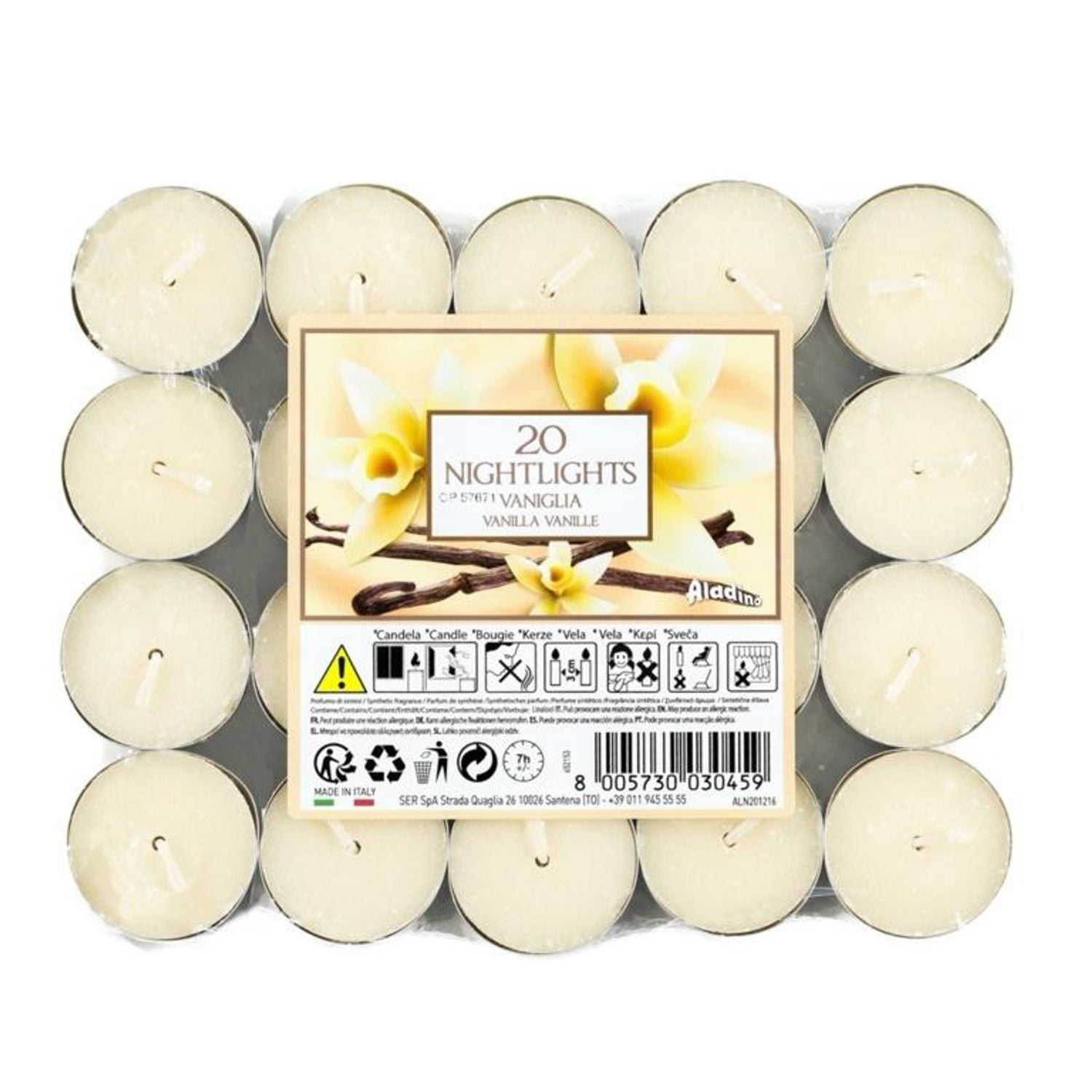 Click here for Aladino Vanilla Tea Lights (Pack Of 20) One Size prices