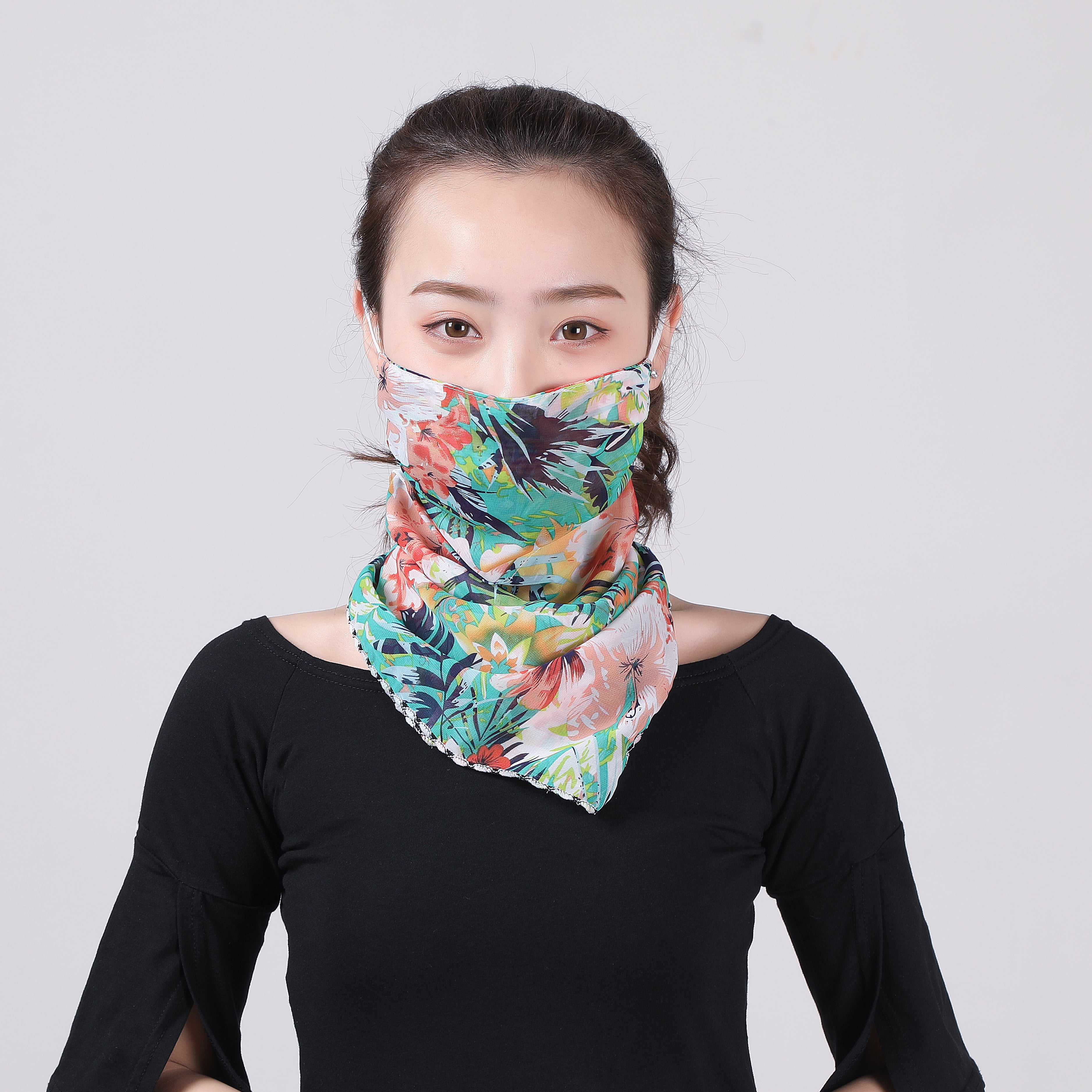 Fashion Face Scarf Mask Printed Scarf Cool Lightweight Summer ...