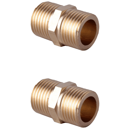 2 Pieces 1/2" Inch Threaded Pipe Joint Male x Male Threaded Joint ...