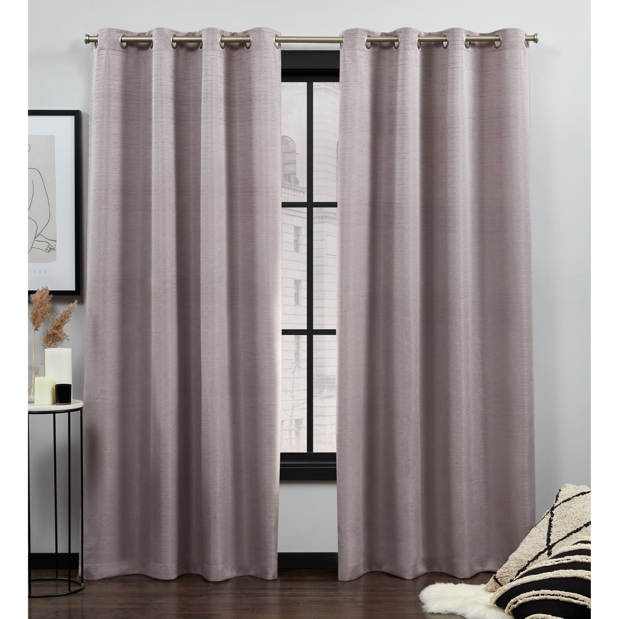 MoDRN Textured Faux Silk Curtain Pair - Set of 2 - Walmart.com