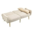Futon Sofa Bed, Velvet Sleeper Sofa with Mattress and Frame, Memory ...