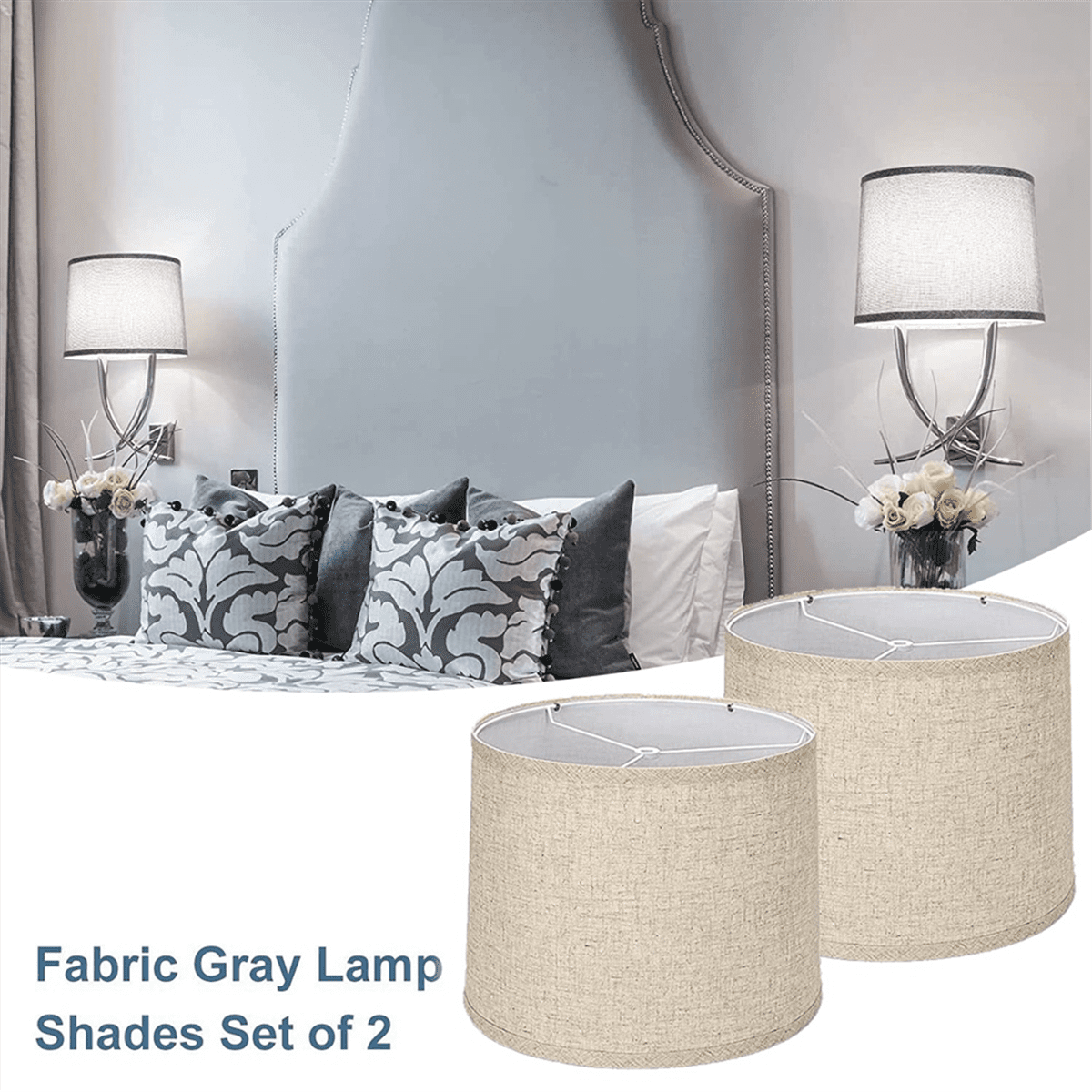Click here for Unbranded 2pcs Lamp Shades Natural Linen Lampshade... prices
