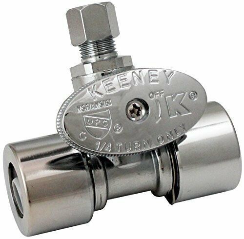 Keeney Ace2801po Quick Lock Shut-Off Valve, 1/2" X 1/2" X 1/4 ...