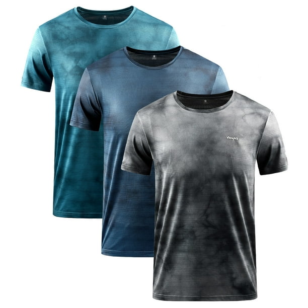 Men's Workout Shirts Active Core Short Sleeve Sport T-Shirt Dry Fit Mesh Athletic Shirts ...