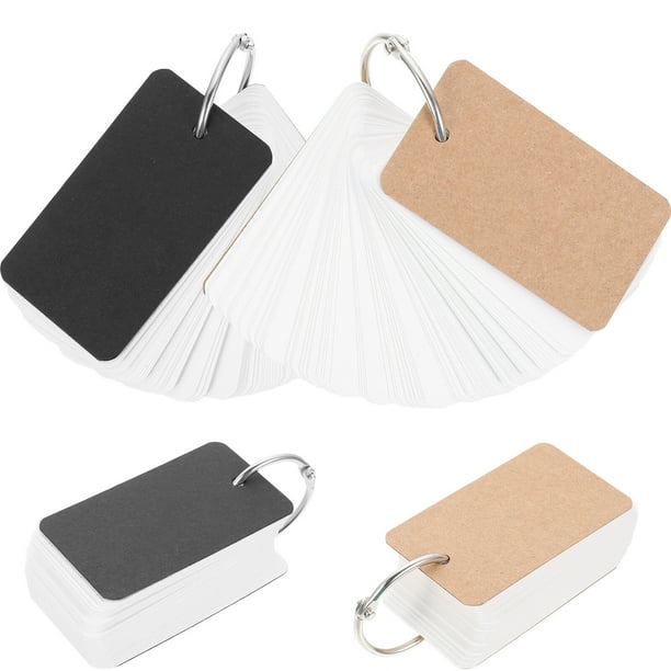 4 juegos de tarjetas en blanco perforadas, tarjetas de estudio ...
