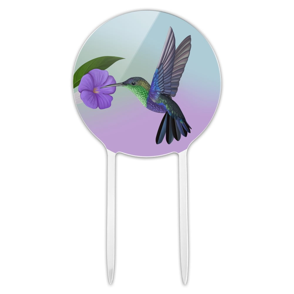 Acrylic Hummingbird Crowned Woodnymph Purple Violet Cake Topper Party ...
