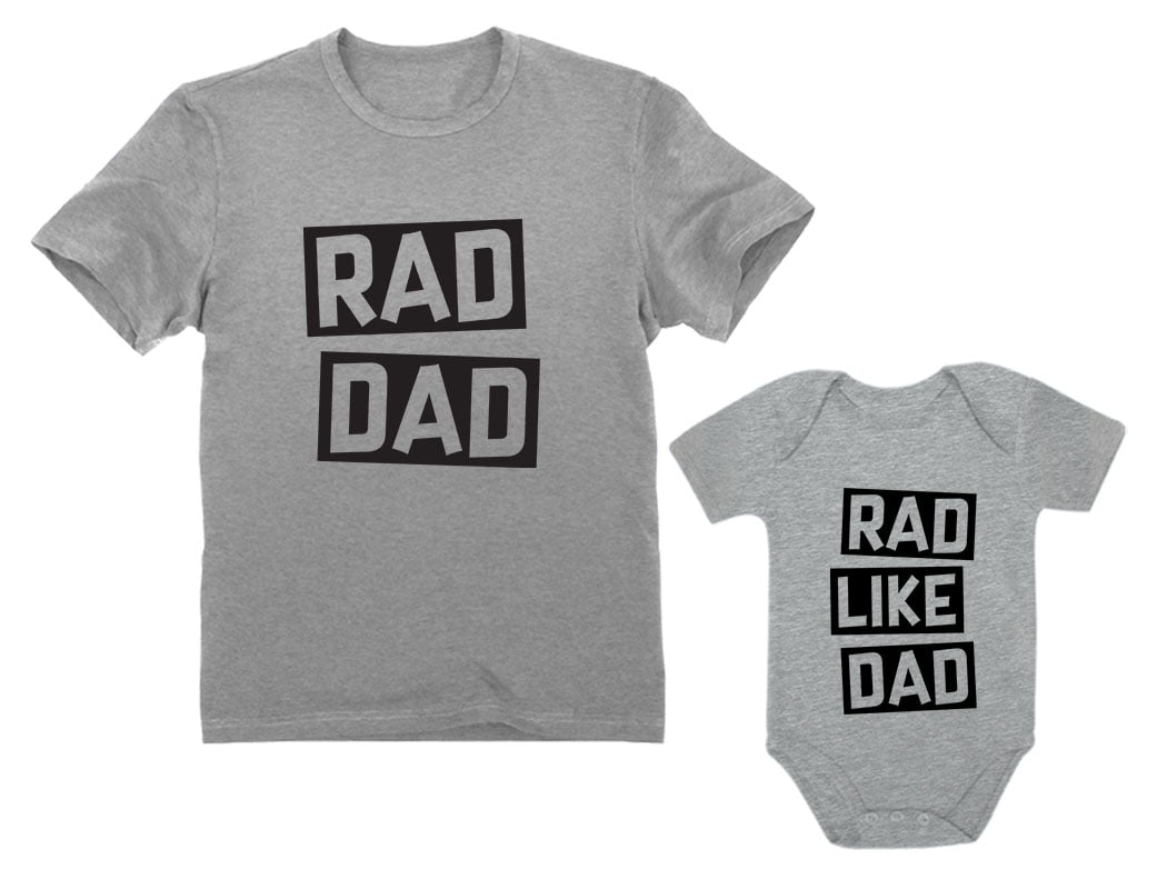 Rad Dad - Rad Like Dad Father Shirt & Son Bodysuit Funny Dad & Me ...