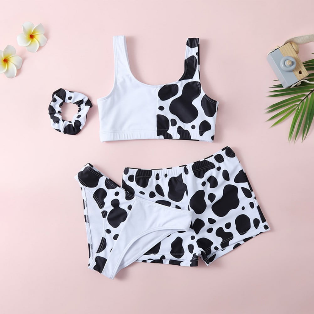 GYRATEDREAM 8-12Y Child Girl's 3 Piece Sport Swimsuits Floral Bikini ...