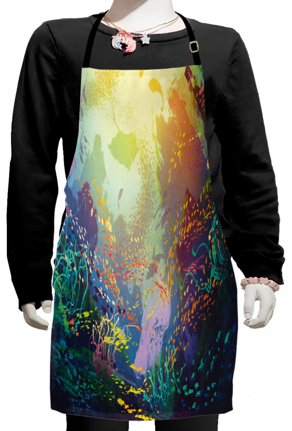 Sea Animals Kids Apron, Underwater with Coral Reef and Colorful Fish ...