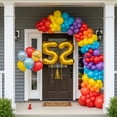 32 inch Large Gold Foil Mylar Number 52 Balloon - Helium & Air Filled ...