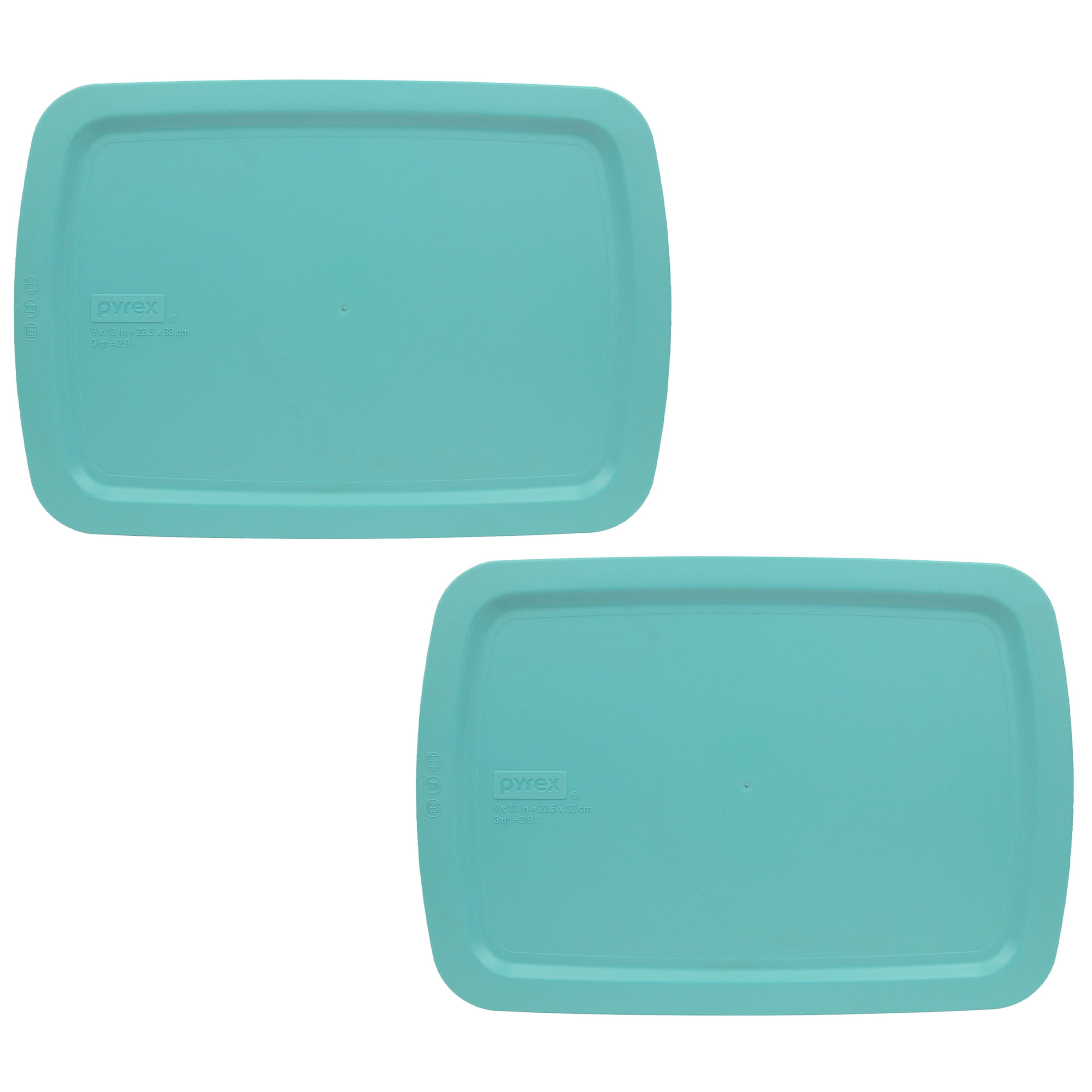 Pyrex C-233-PC Turquoise Plastic Rectangle Replacement Lid Cover (2 ...
