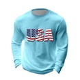 250 Anniversary USA Shirt For Mens USA Letter Print Long Sleeve Crew ...