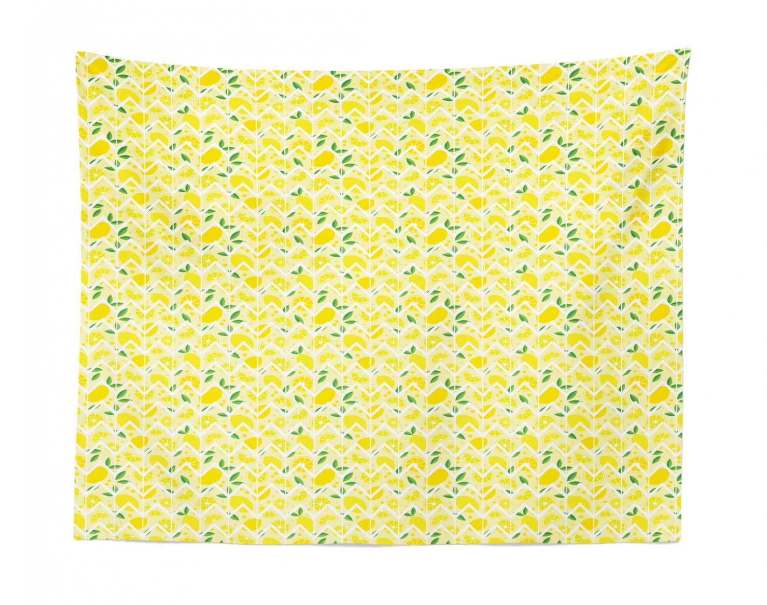Lemon Tapestry, Summer Theme Energetic Colors Sliced and Whole Lemons ...