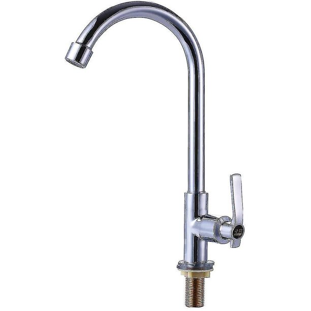 Cold Water Sink Faucet Single Handle One Hole High Arc Deck Mount ...