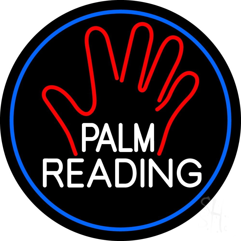 White Palm Reading Border LED Neon Sign 26" Tall x 26" Wide - inches ...