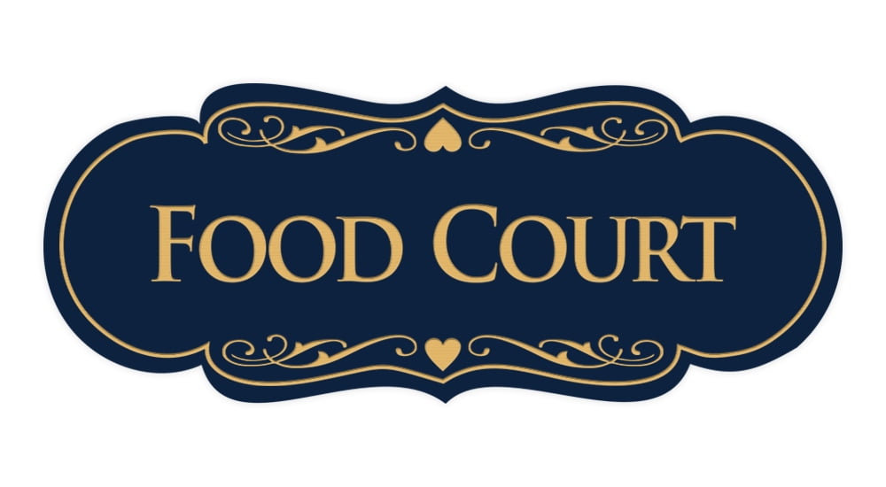 Signs ByLITA Designer Food Court Sign (Navy Blue/Gold) - Small ...