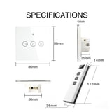 WiFi Smart Touch Curtain Blinds Roller Shutter Switch Smart Life Remote ...