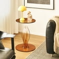 Acrylic Side Table with Round Clear Design, Modern End Table for Living ...