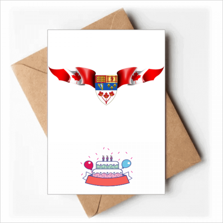 Canada Flag National Emblem Happy Birthday Greeting Cards Envelopes ...