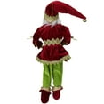 18" Enchanted Red Gold and Green Poseable Whimsical Christmas Elf King ...