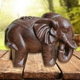 Agiufgs Wood Elephant Ornament 5.8 X, Traditional Feng Shui Decor for ...
