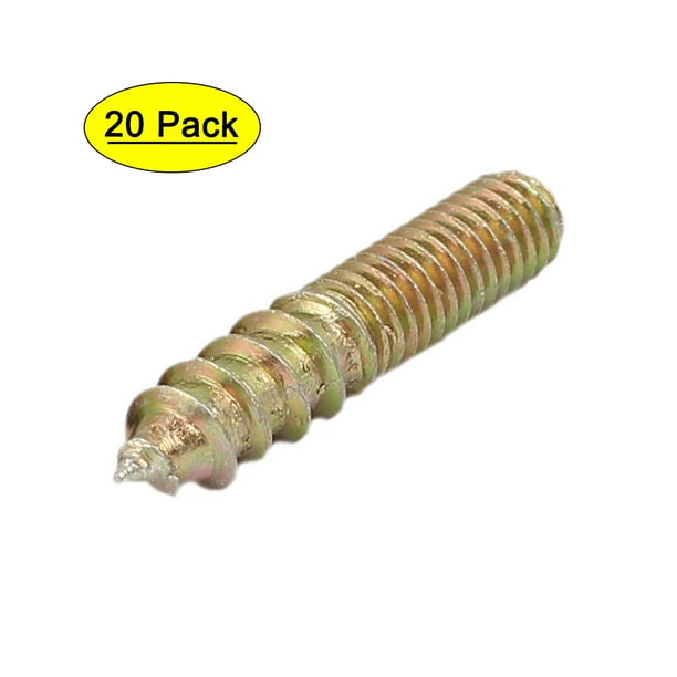 Uxcell M6 Furniture Metal Double End Thread Self Tapping Screw Bolt ...