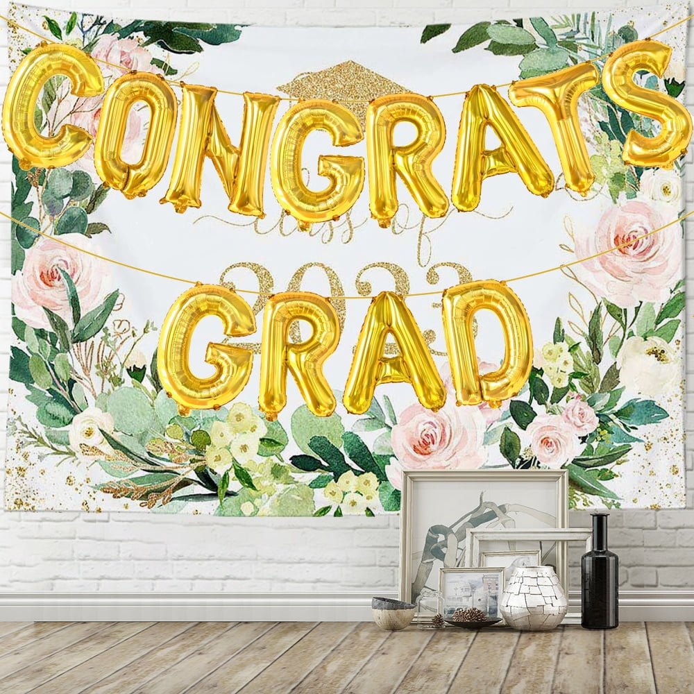 Graduation Backdrop with GRAD Balloons 2023 Graduation Party Backgroud ...