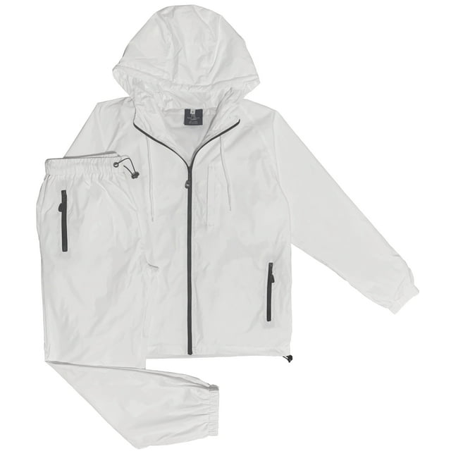 Men’s 2-Piece light weight Windbreaker Suit Jogger Sauna GYM Set with ...