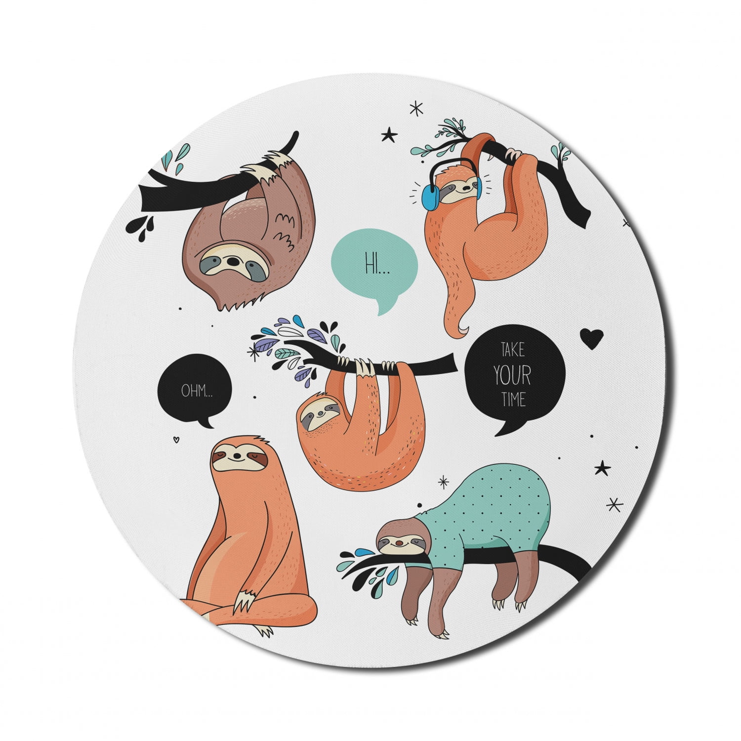 Animal Mouse Pad for Computers, Cartoon Style Illustration Tribe of ...