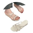 AUDeals Women’s Cute Strappy Open Toe Flat Sandals Thick Sole Slip On ...