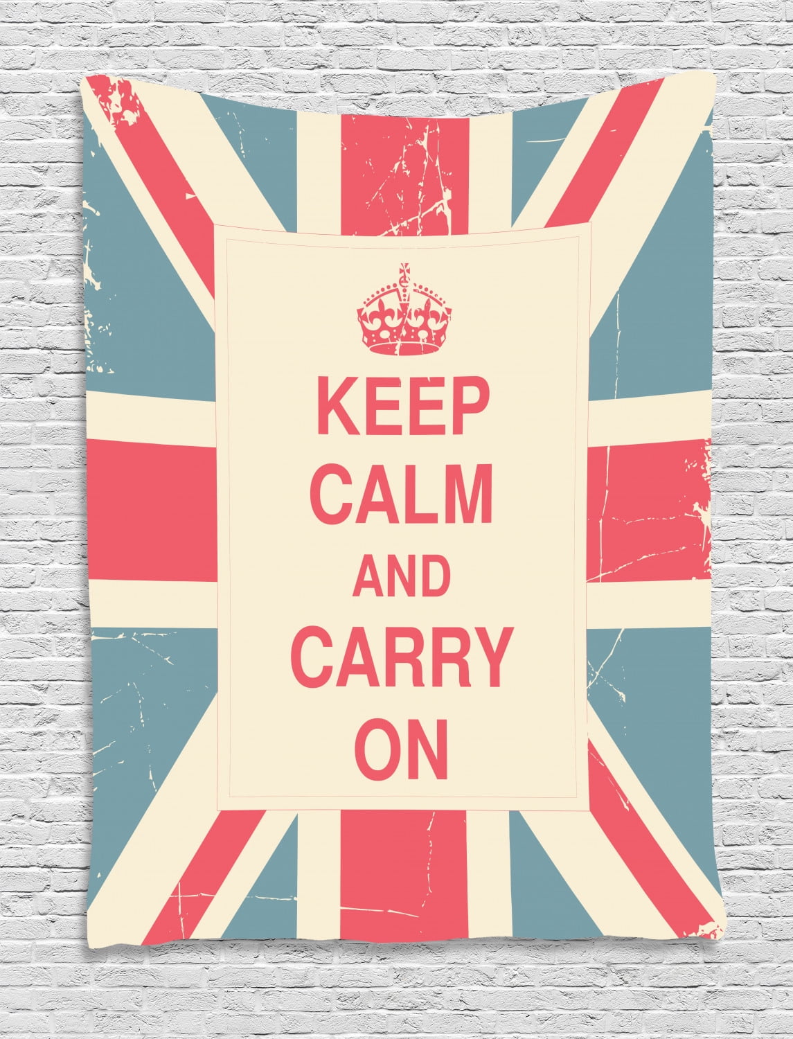Keep Calm Tapestry, Keep Calm and Carry On Text against the British ...