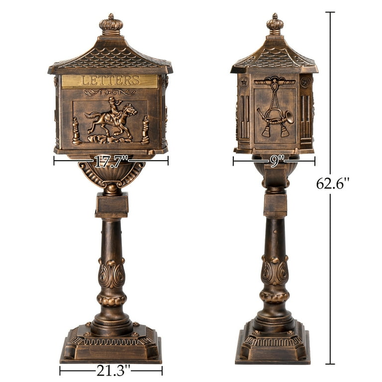 Victorian Cast Aluminum Mailbox Cast Aluminum Mailbox Post Mounted