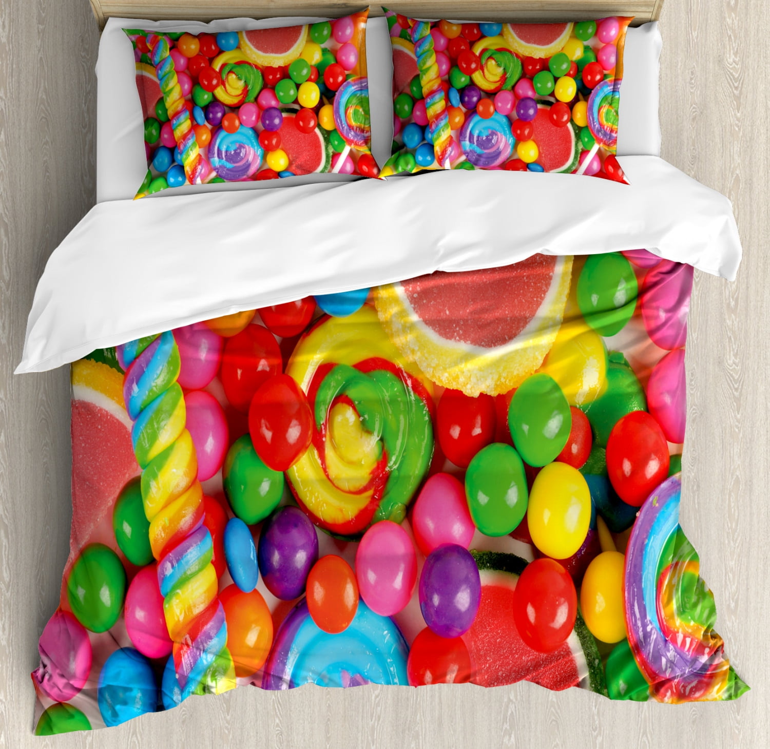 Colorful Duvet Cover Set King Size, Assorted Jelly Candies Gum Balls ...