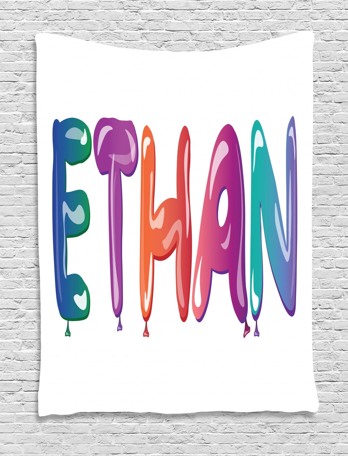Ethan Tapestry, Colorful Letters in the Shape of Balloons Happy ...