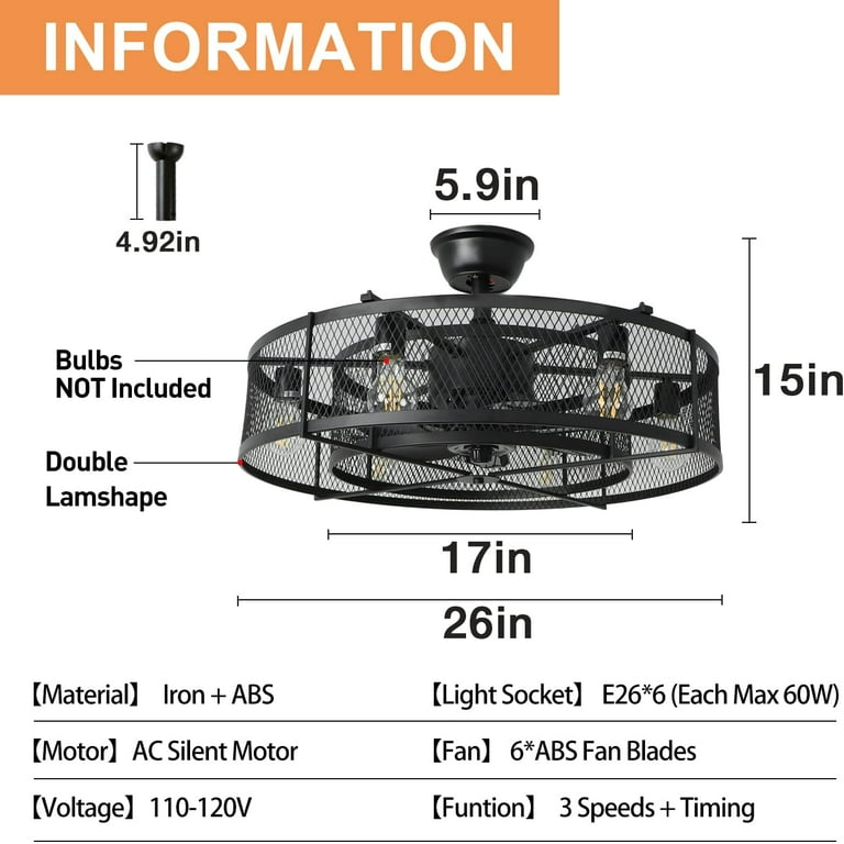 Outdoor Double Ceiling Fan With Light | Shelly Lighting