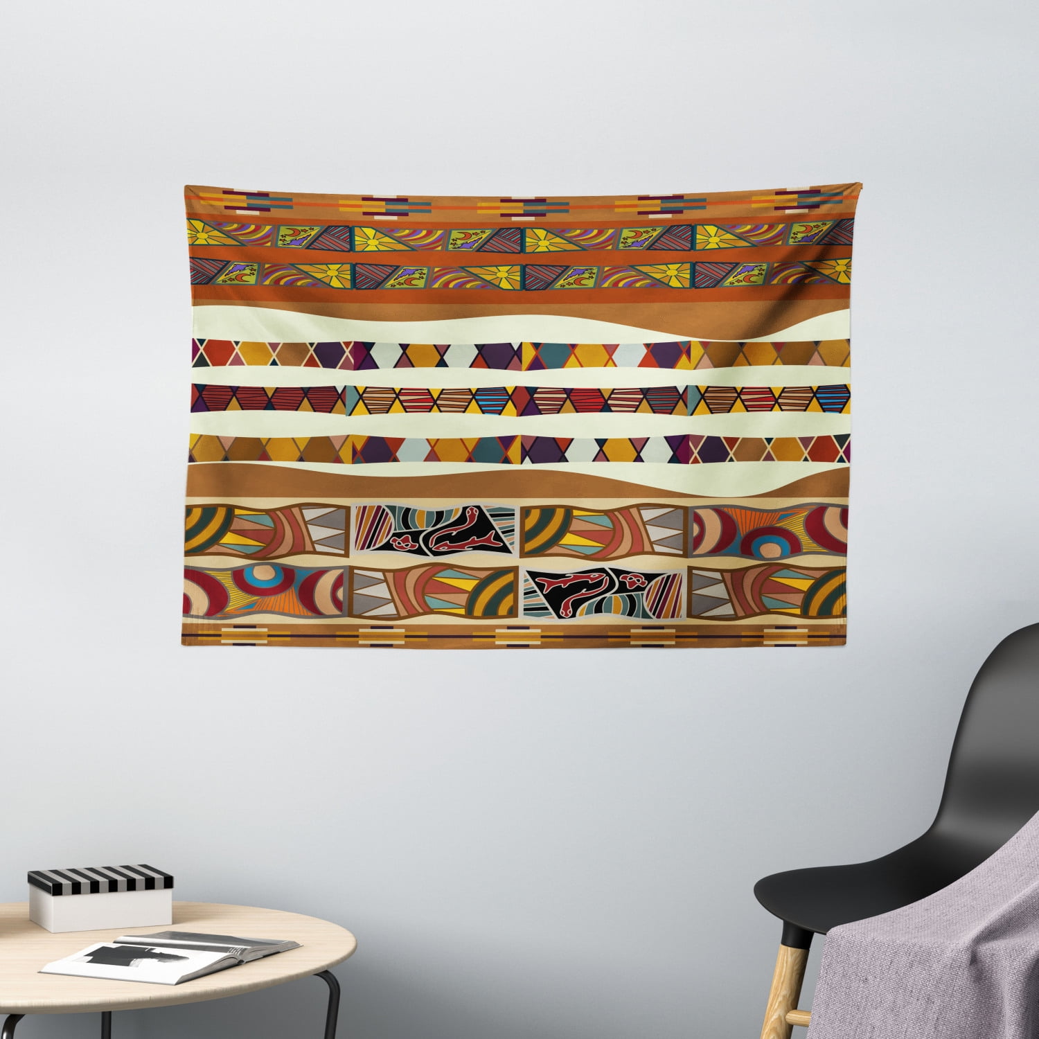 Tribal Tapestry, Traditional African Folk with Cultural Featured Trippy ...
